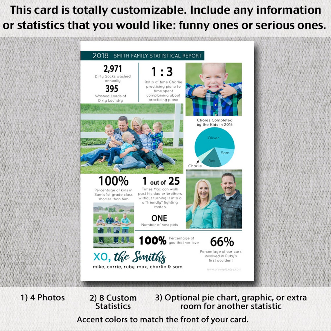 Year in Review Christmas Cards Statistic Funny Holiday Cards - Etsy