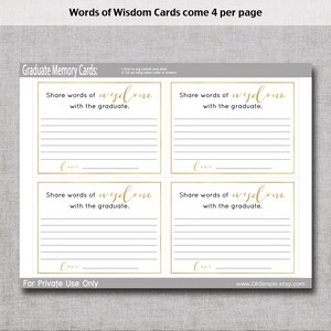 Words of Wisdom for the Graduate Printable, Class of 2026 Graduation ...