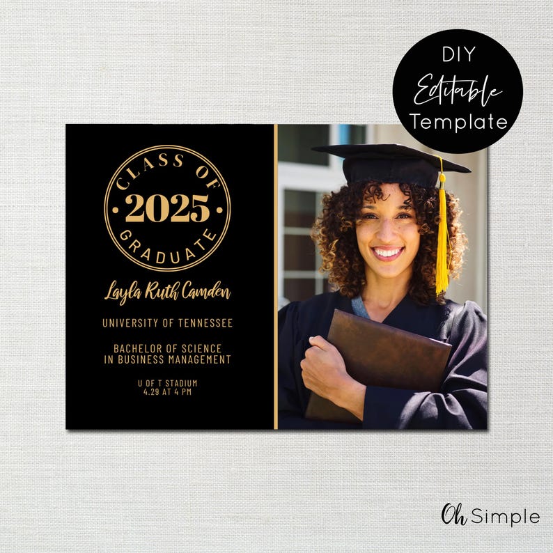 Photo Graduation Announcement Template: Customizable 2026 Invite - Etsy