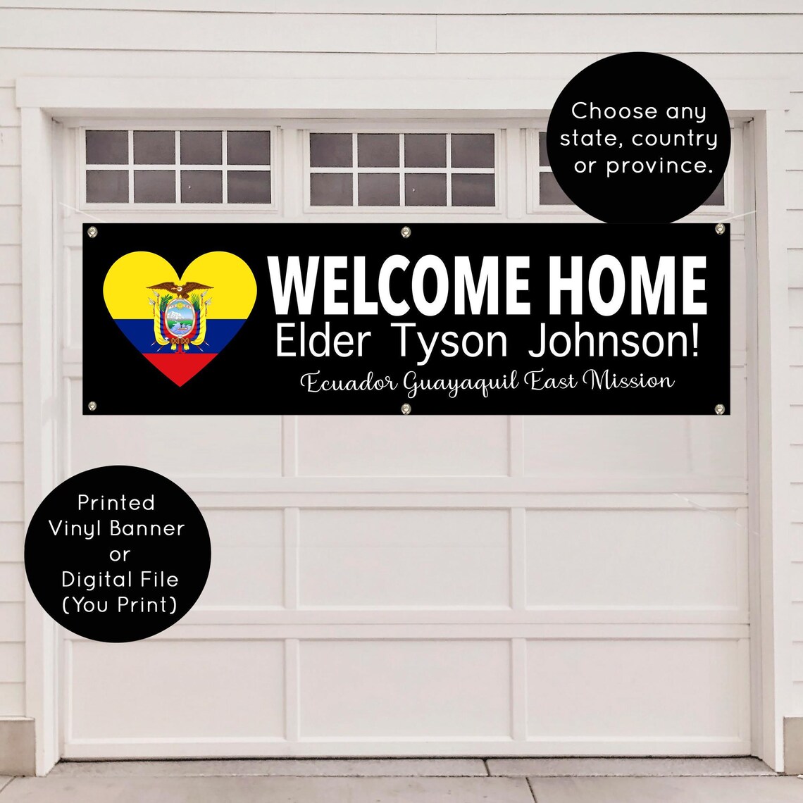 LDS Missionary Welcome Home Banner Welcome Home Elder Airport Sign the ...