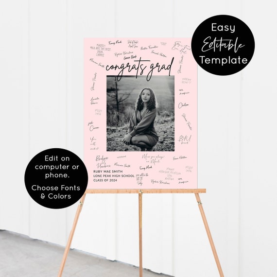 Graduation Party Decor Guest Book Template Graduation Welcome - Etsy