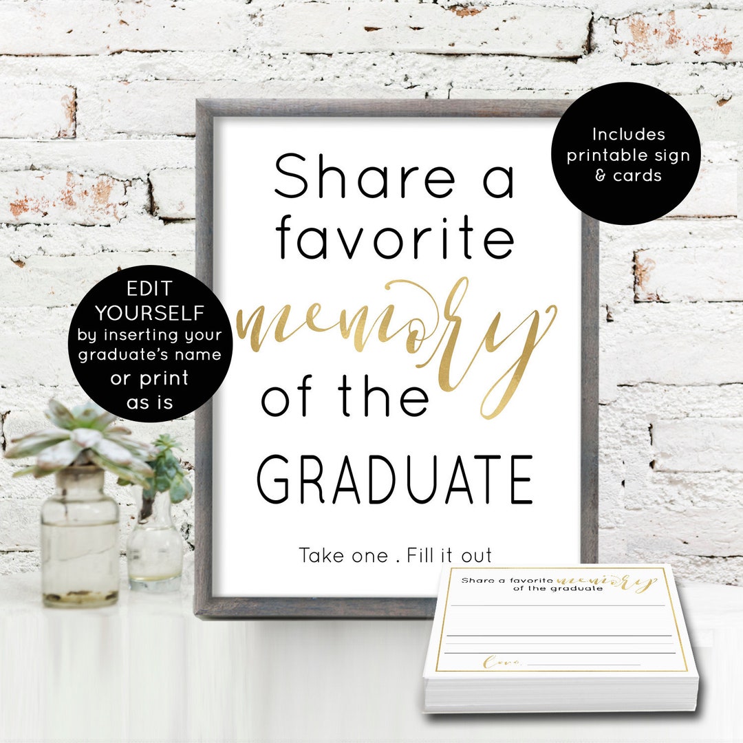 Memory of the Graduate Card Printable, 2025 Editable Graduation Cards ...