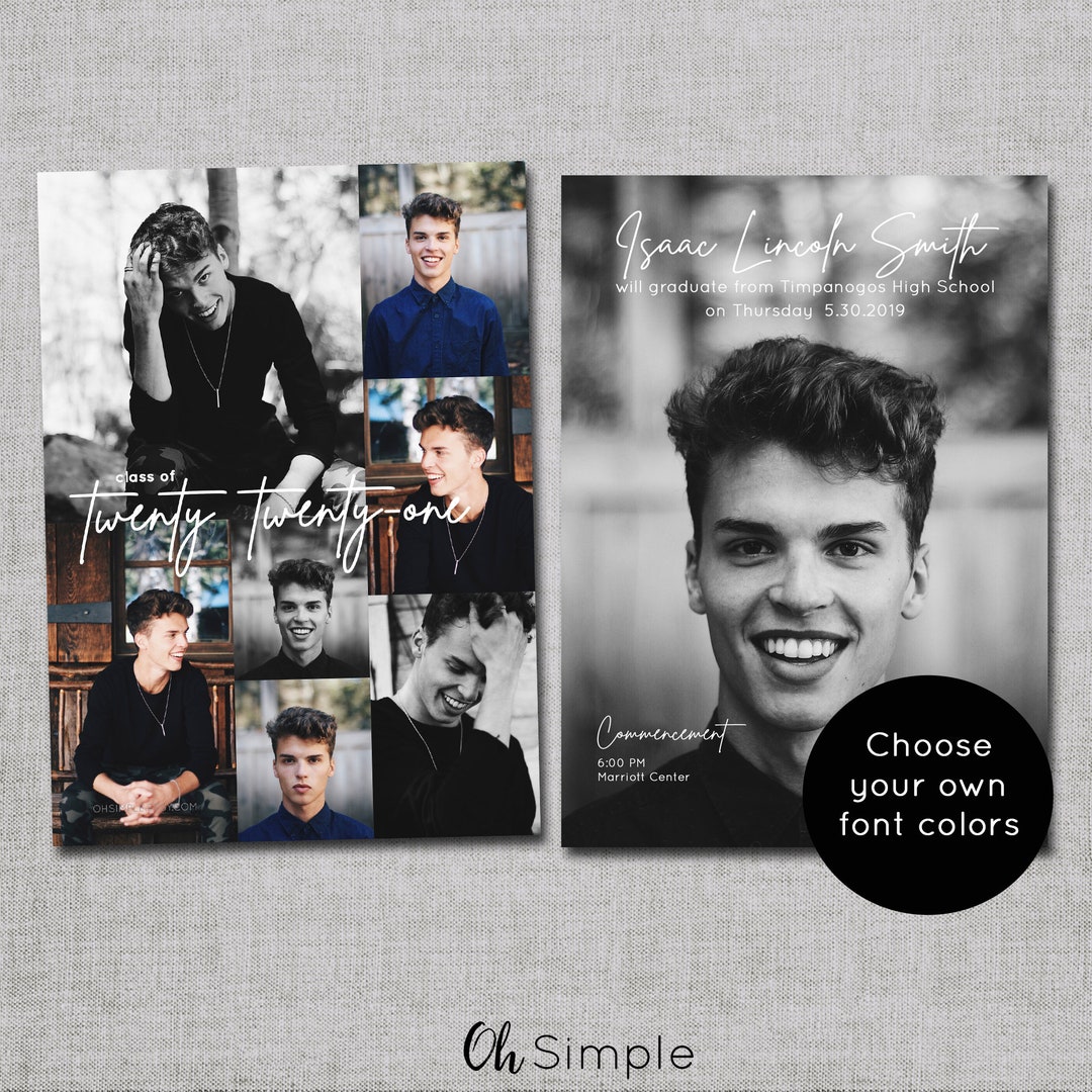 Class of 2024 Graduation Invitations, Graduation Announcement, Modern ...