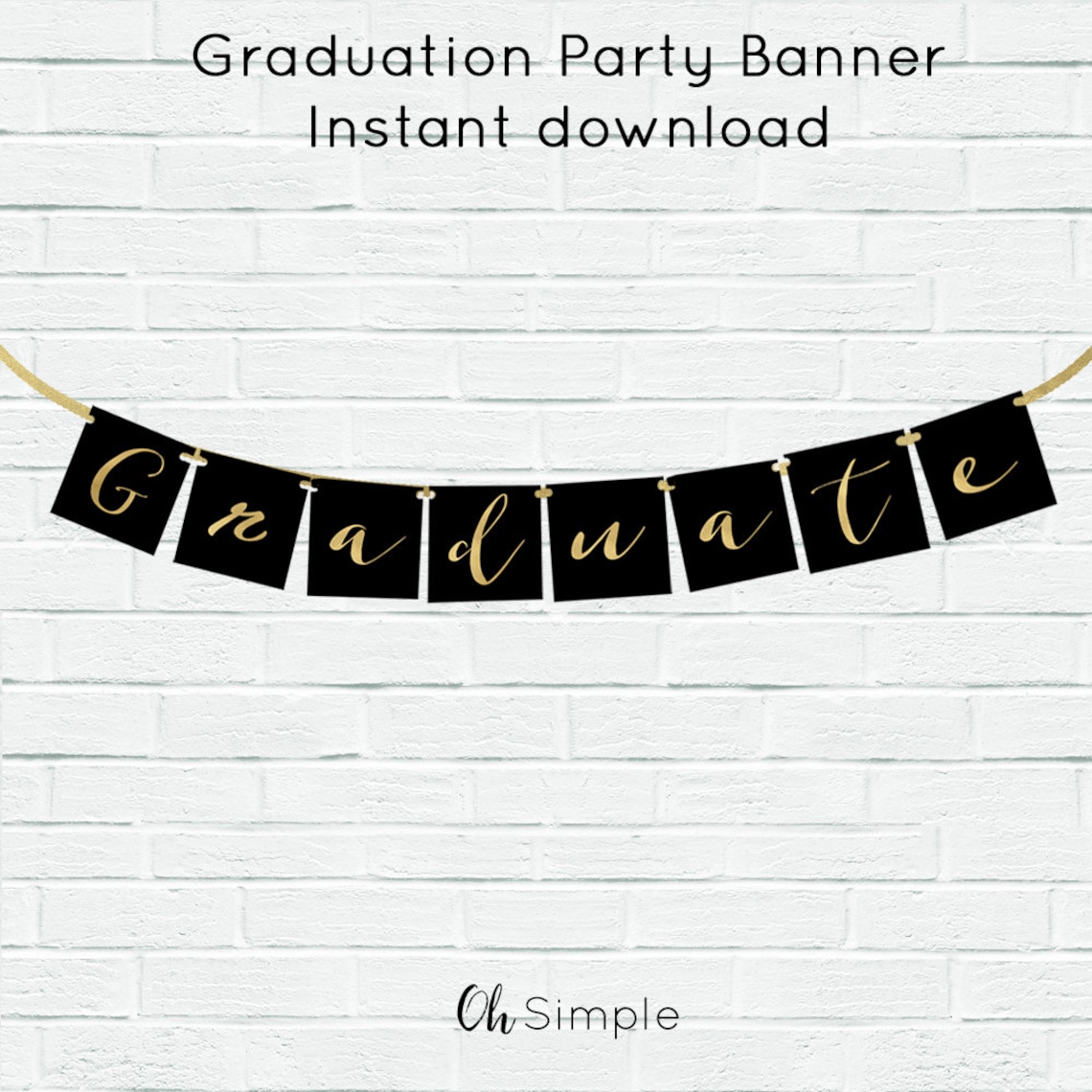 Graduation Party Decorations Printable Bundle, Graduation Banner ...