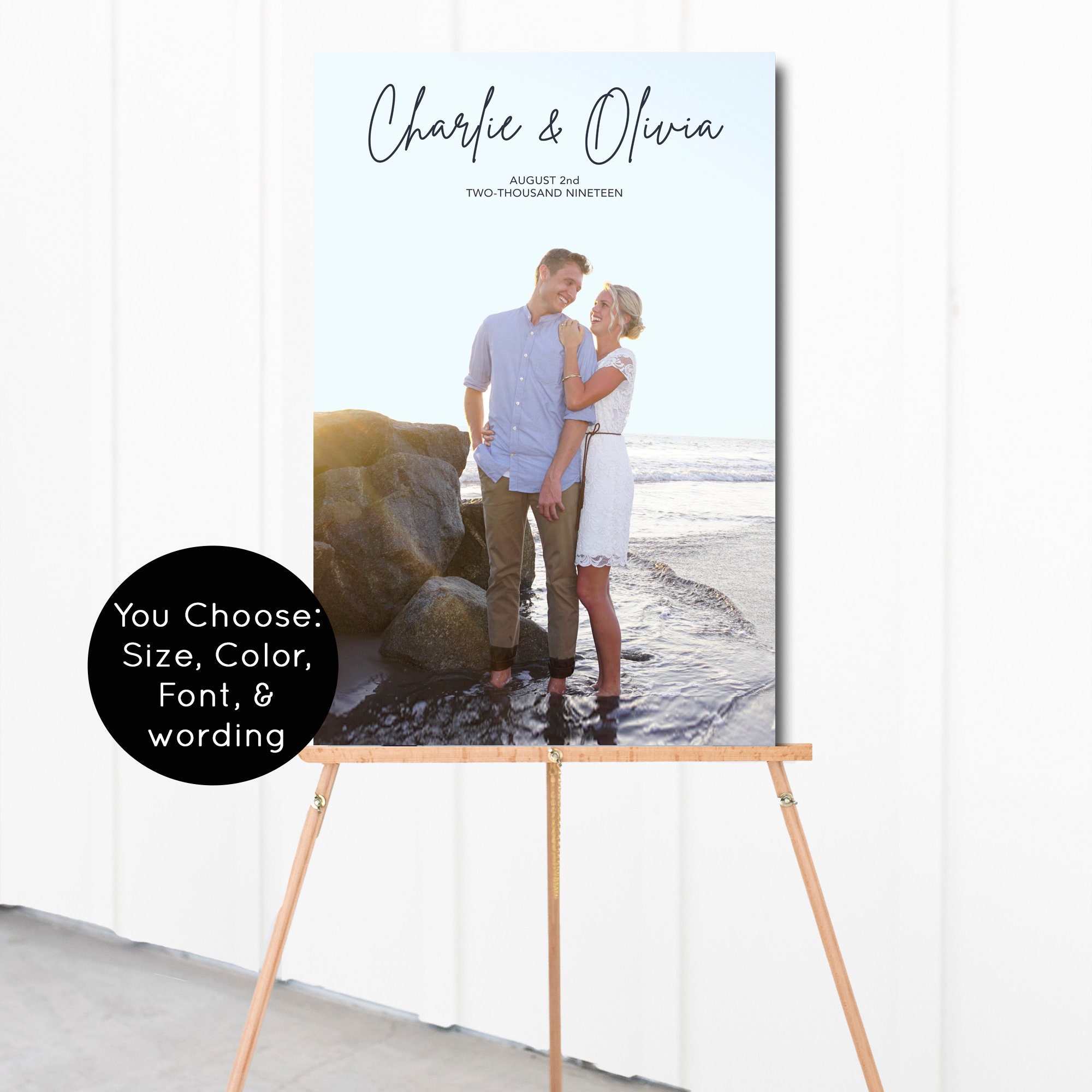 Wedding Photo Poster Wedding Welcome Sign Modern Wedding | Etsy