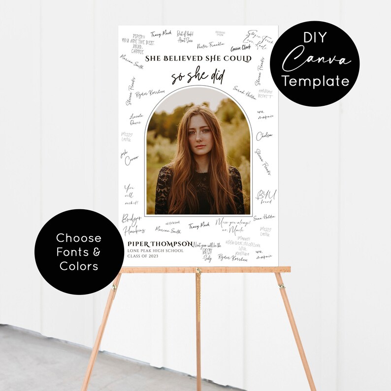 Graduation Guest Book Sign Template Graduation Welcome Sign - Etsy