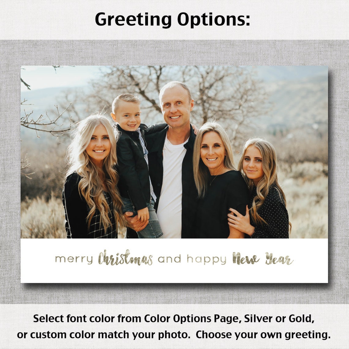 Family Photo Christmas Card Custom Holiday Cards With Photo - Etsy