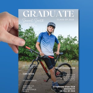 Magazine Style Graduation Invitations Template for Canva, Graduation ...