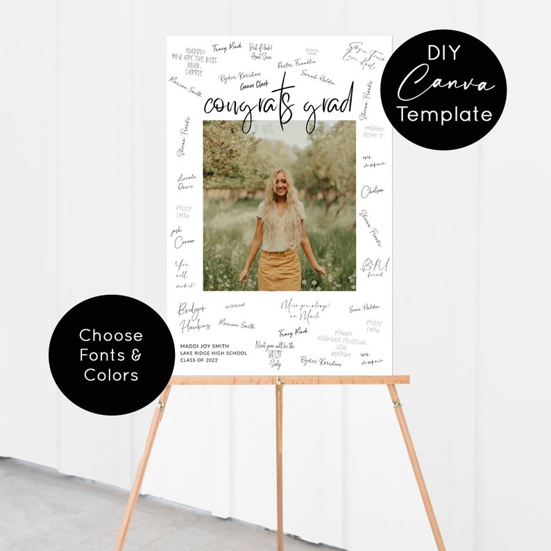 Graduation Party Decor Guest Book Template Graduation Welcome - Etsy