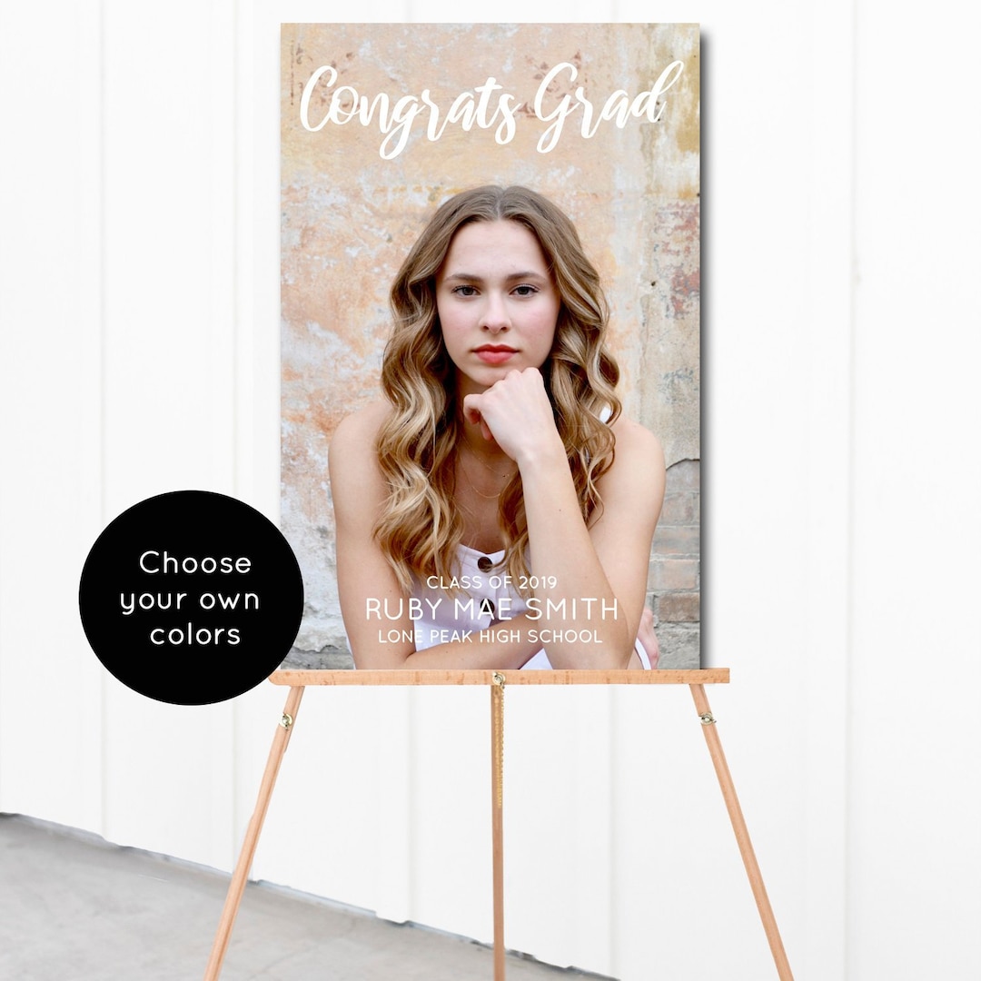 Graduation Poster Board, Graduation Party Sign, Class of 2025 ...