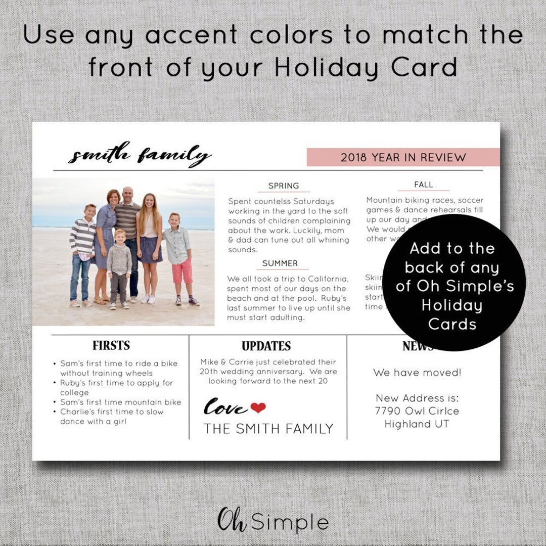 Year in Review Christmas Cards Year Summary Holiday Cards - Etsy