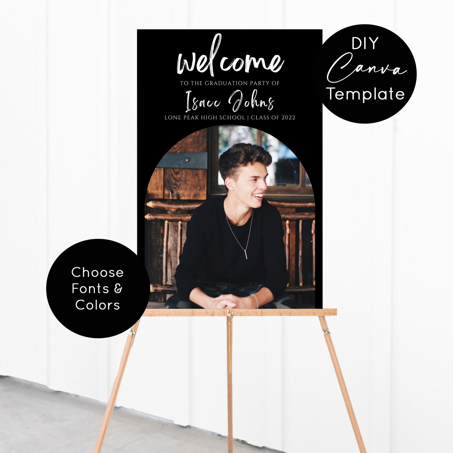 Graduation Party Welcome Sign Canva Template Grad Party - Etsy