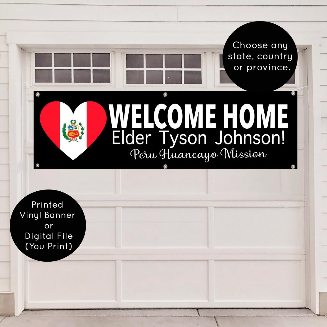 LDS Missionary Welcome Home Banner Welcome Home Elder Airport Sign the ...