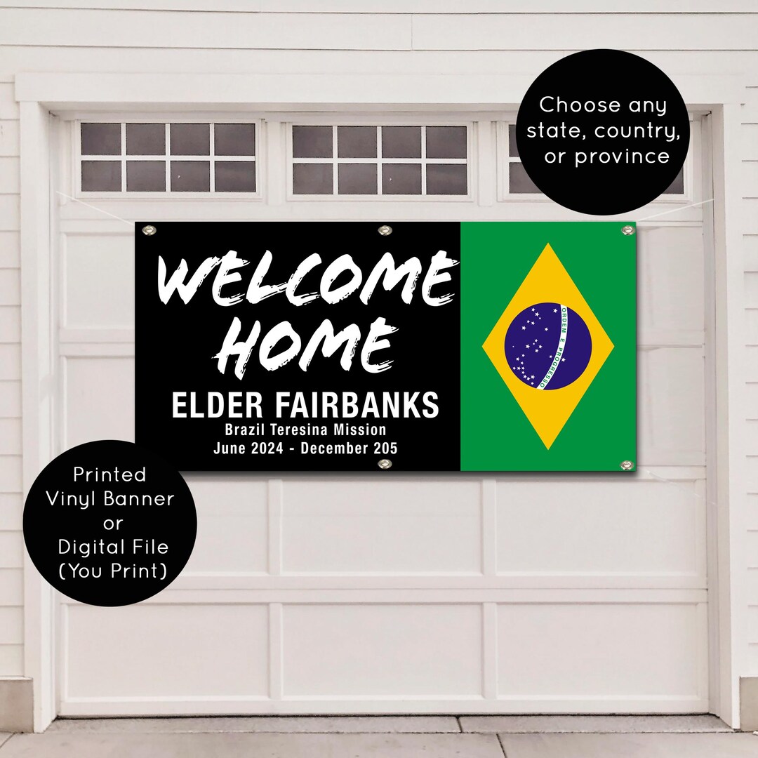 Elder Mission Homecoming Banner State Flag Welcome Home Sister Return ...