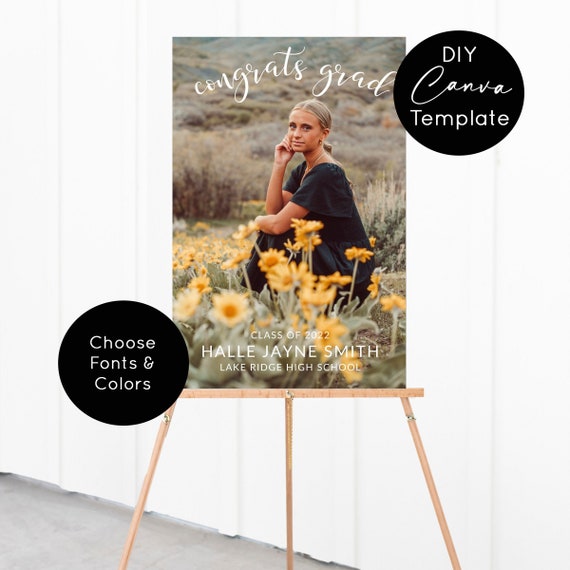 Congrats Grad Graduation Party Poster Template Photo | Etsy