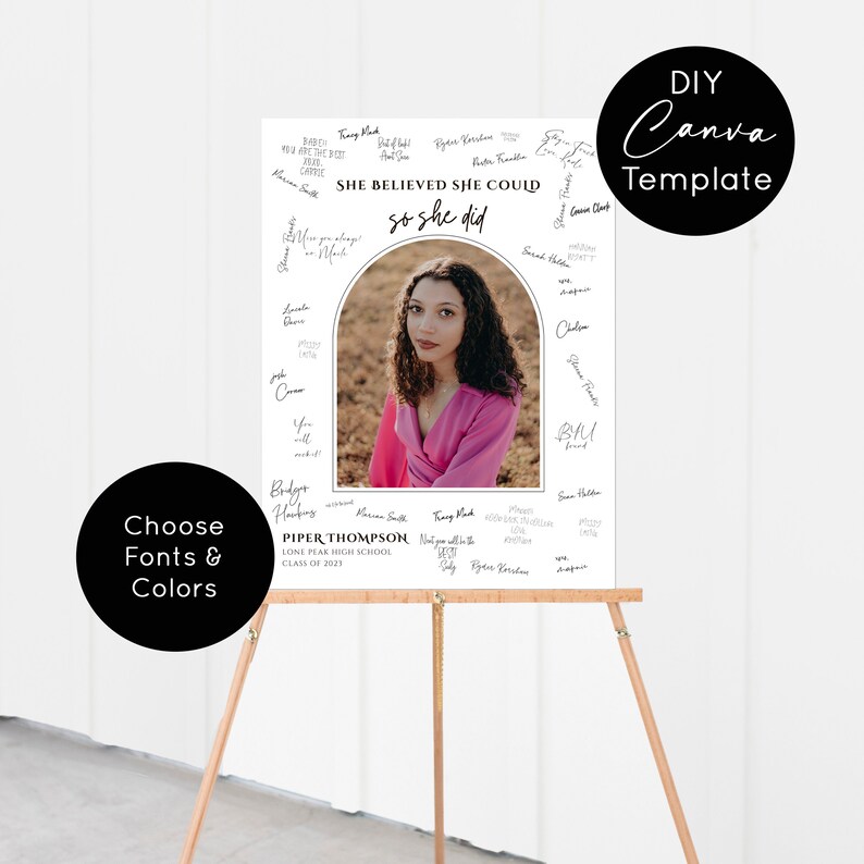 Graduation Guest Book Sign Template Graduation Welcome Sign - Etsy