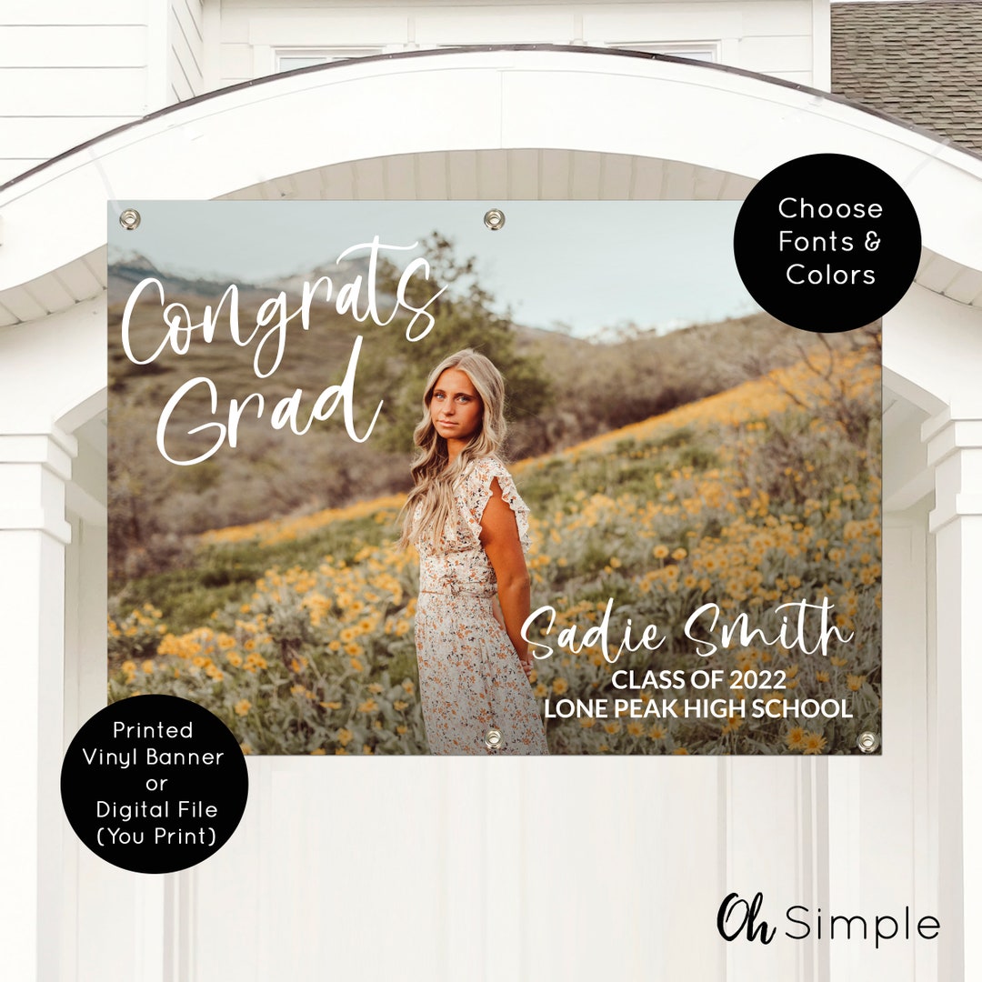 Outdoor Graduation Banner, Graduation Party Decoration Sign, Class of ...