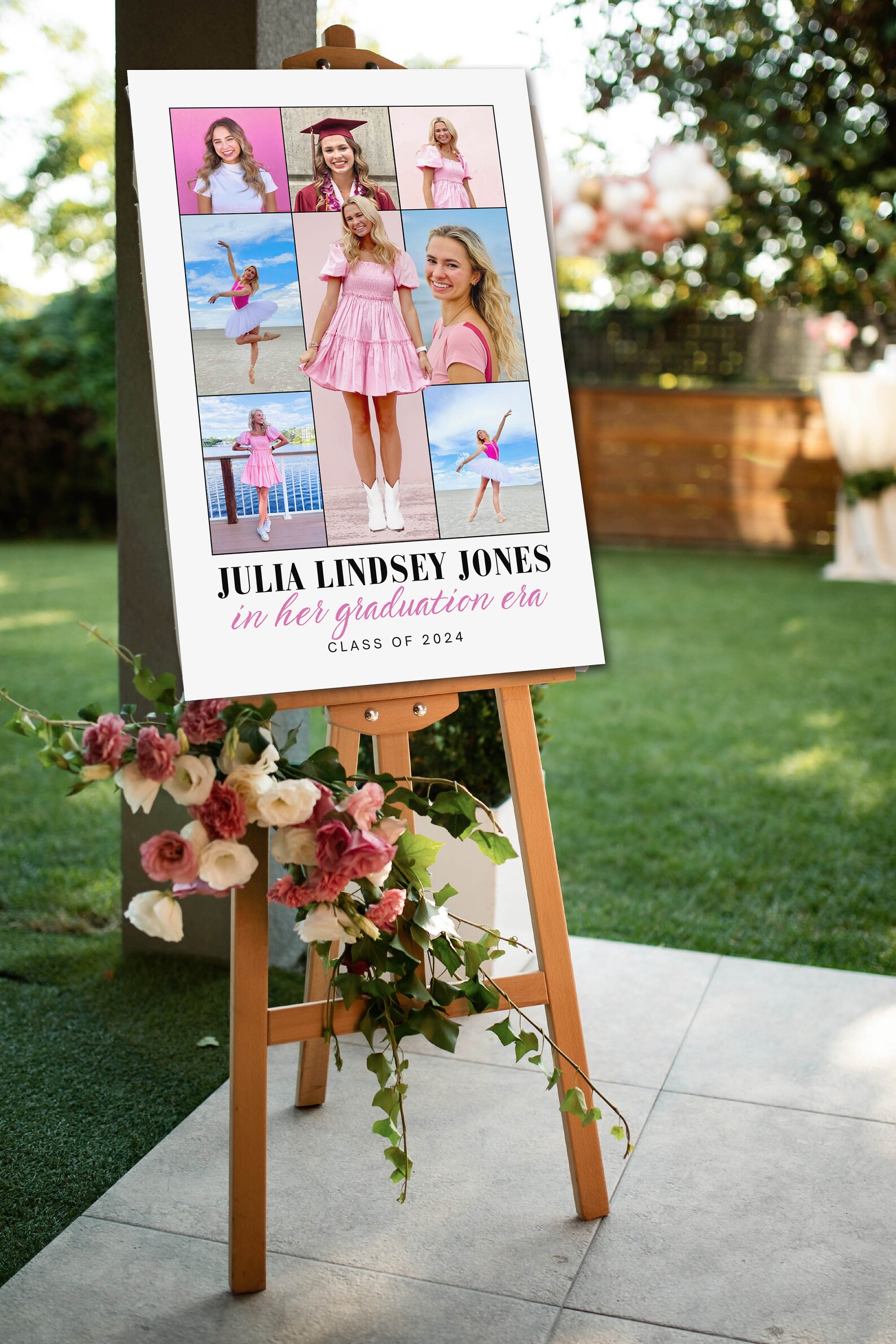 Graduation Era Party Sign Template, Photo Collage (canva Editable) - Etsy