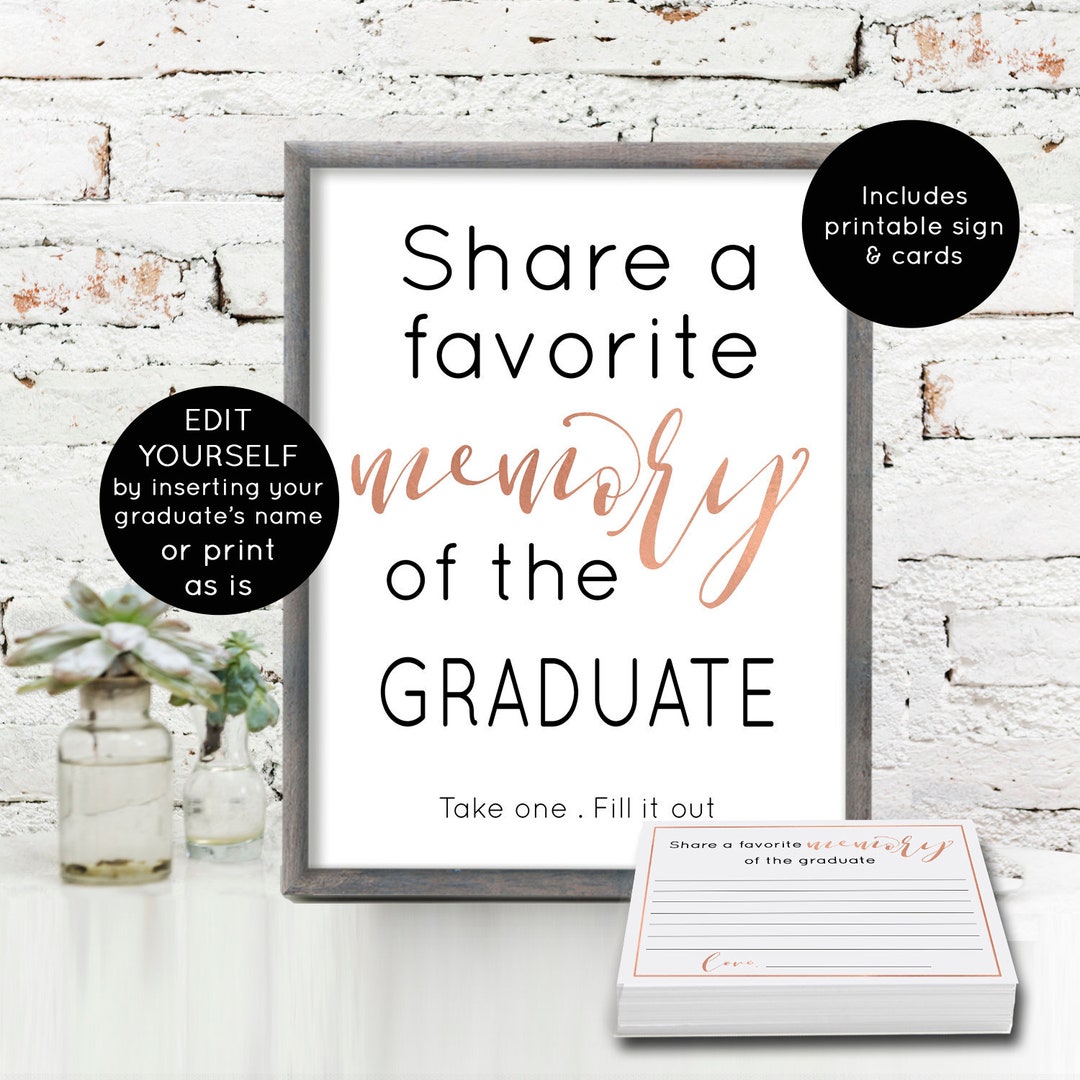 Rose Gold Favorite Memory of the Graduate Card Printable, 2026 Editable ...