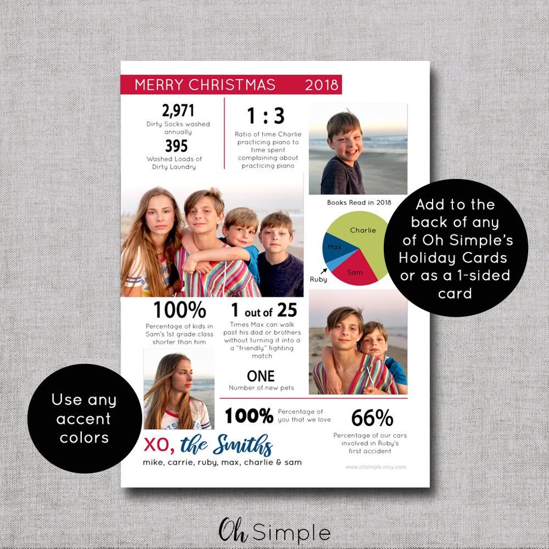 Year in Review Christmas Cards Statistic, Funny Holiday Cards ...