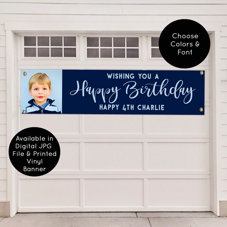 Happy Birthday Garage Banner Welcome Birthday Party Sign | Etsy