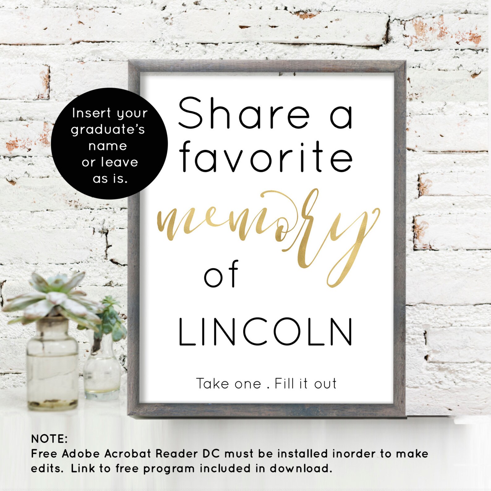 Memory of the Graduate Card Printable, 2024 Editable Graduation Cards ...