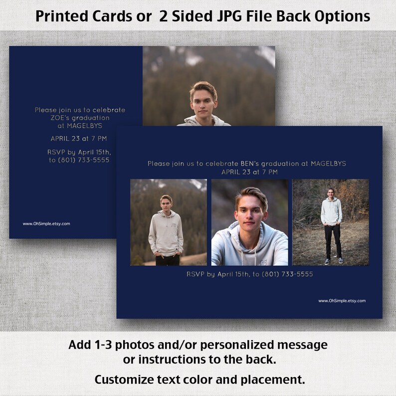 Classic Graduation Invitations for High School Graduation | Etsy