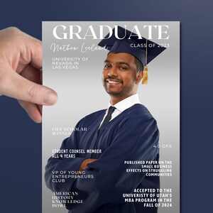 Magazine Style Graduation Invitations Template for Canva, Graduation ...