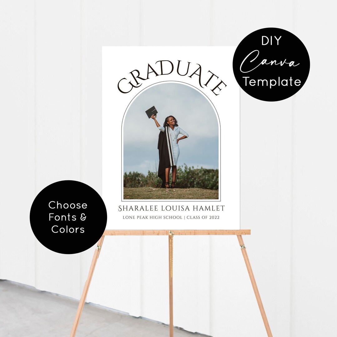 Graduation Party Poster, Welcome Sign for Grad Party, Guest Book Poster ...