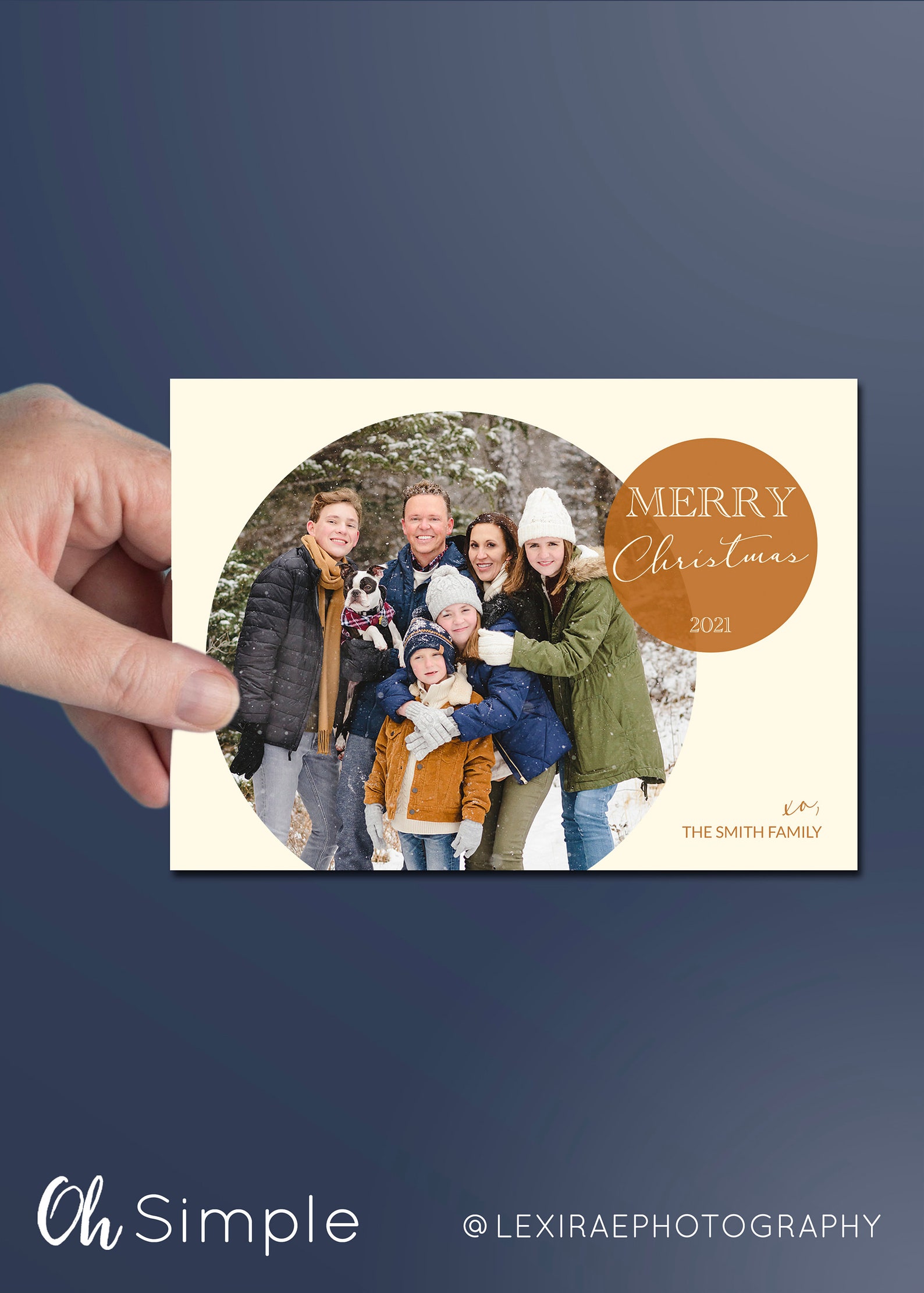 Minimalist Holiday Card Template, Modern Christmas Photo Card Template ...