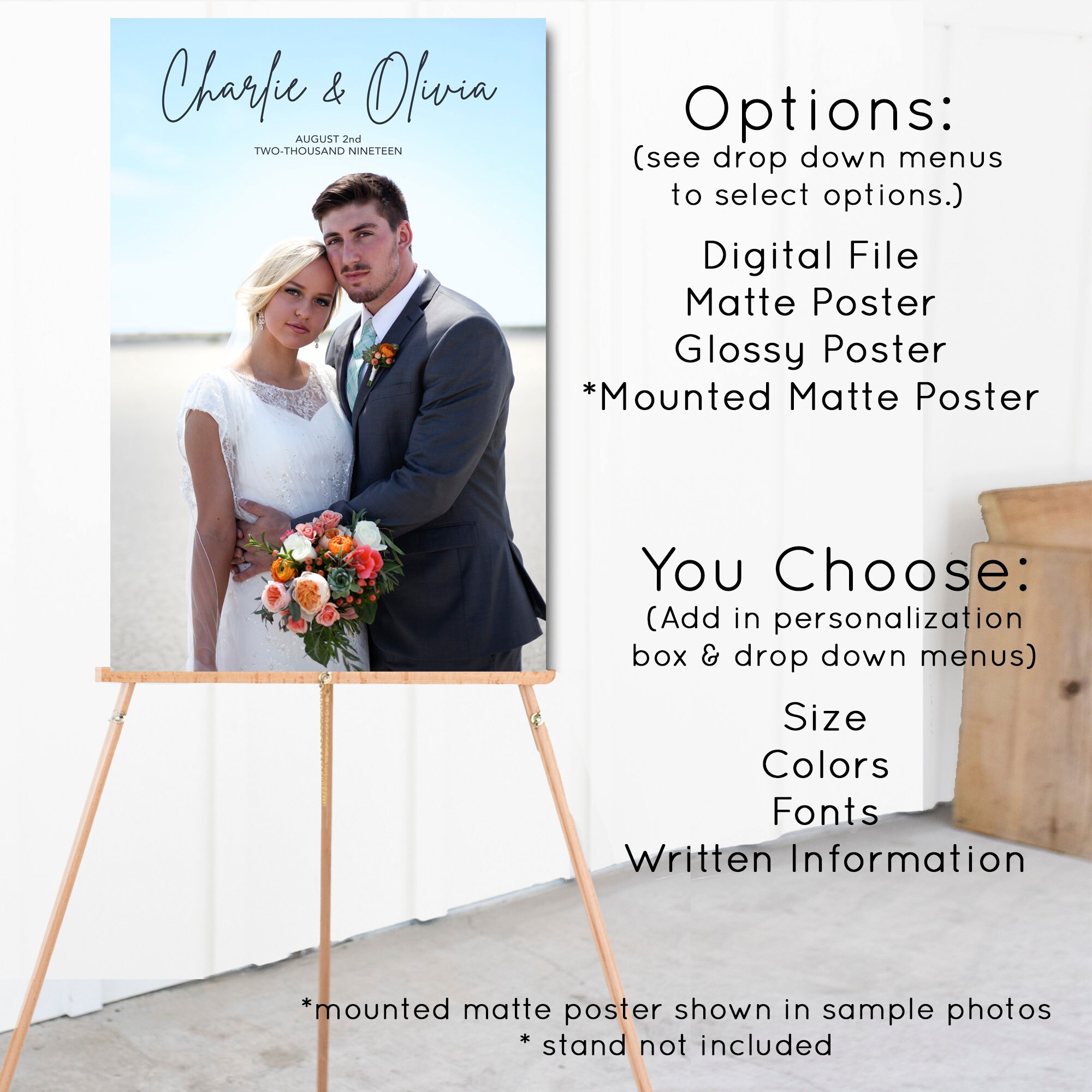 Wedding Photo Poster Wedding Welcome Sign Modern Wedding | Etsy