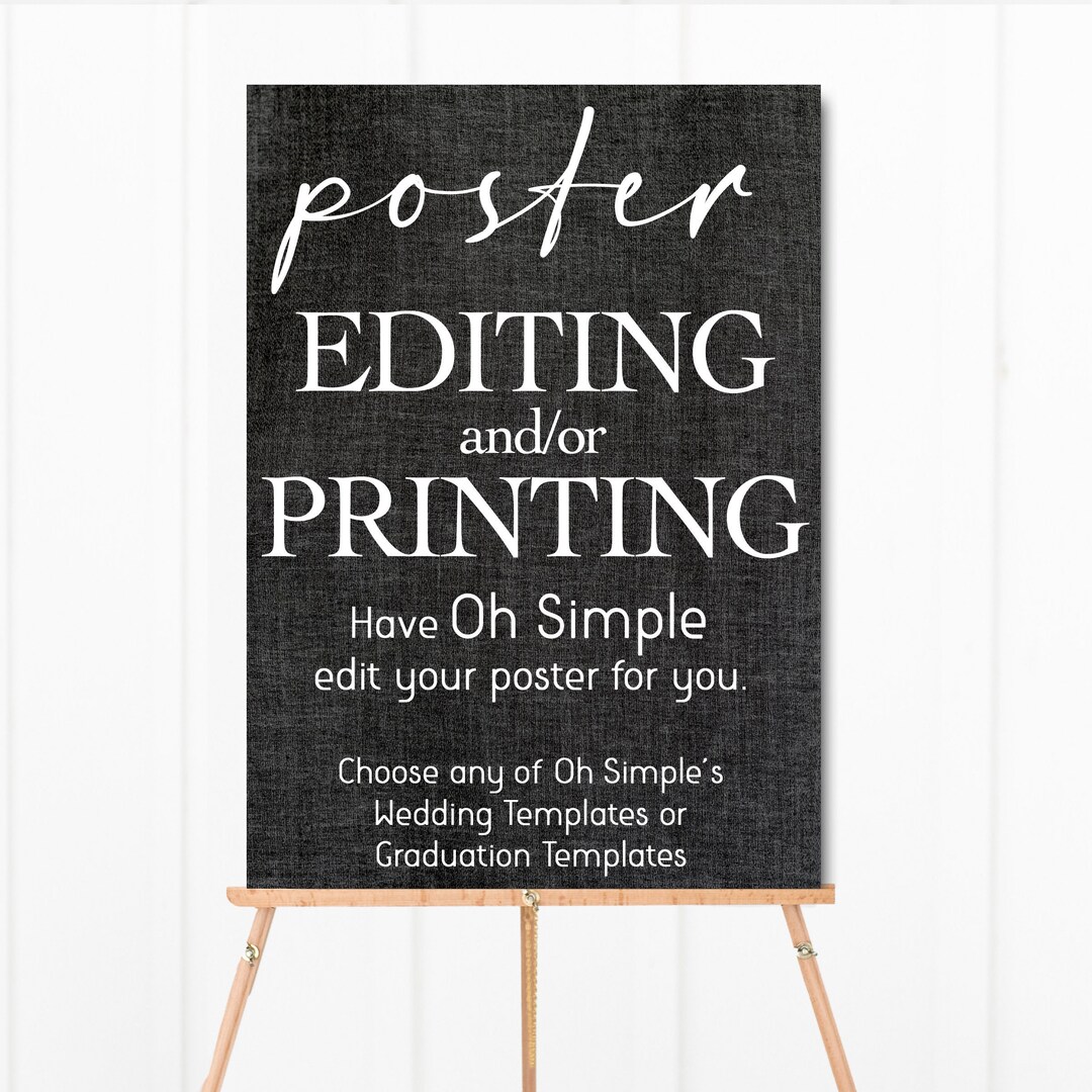 Poster Editing &/or Printing for Existing Designs - Etsy