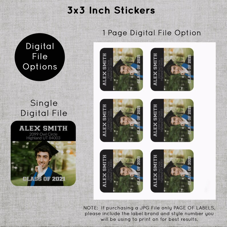 Graduation Address Return Stickers Printable Address Labels | Etsy