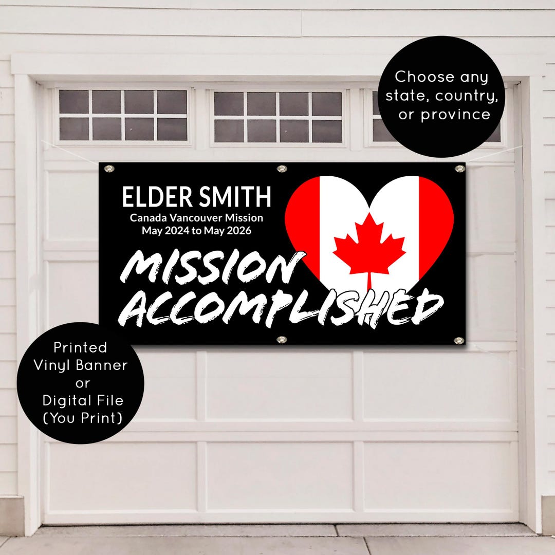 Custom Mission Accomplished Banner Welcome Home Sign for the Church of ...