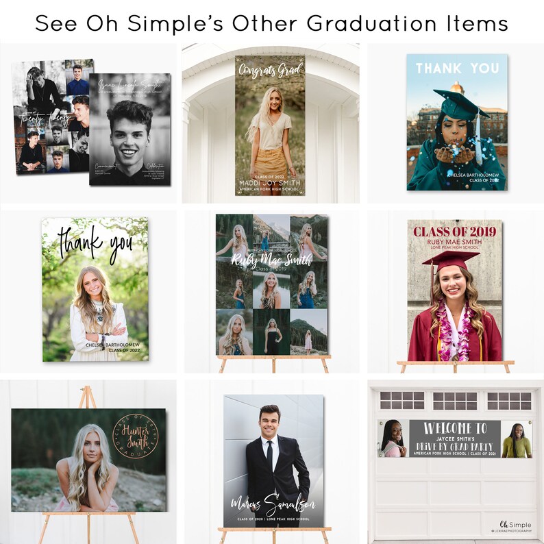 Graduation Party Welcome Sign Canva Template Grad Party - Etsy
