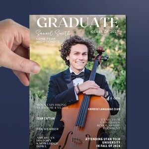 Magazine Style Graduation Invitations Template for Canva, Graduation ...