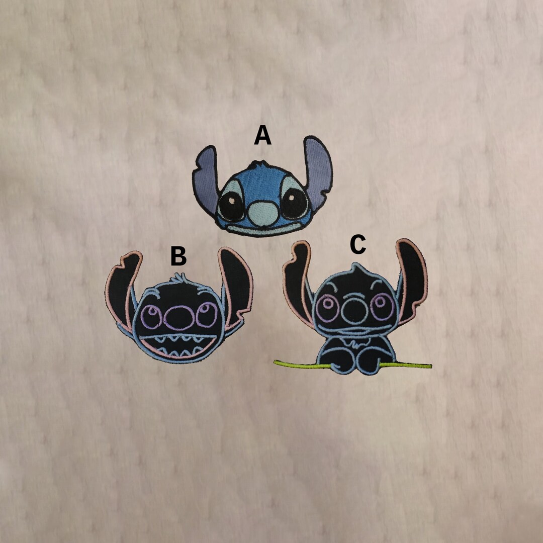 Disney Glow in the Dark and Regular Stitch Iron on Patch - Etsy