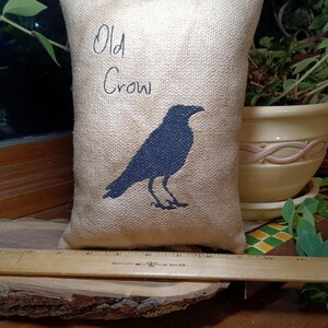 Old Crow Primitive SMALL Pillow Approximately 6" X 8" Machine ...