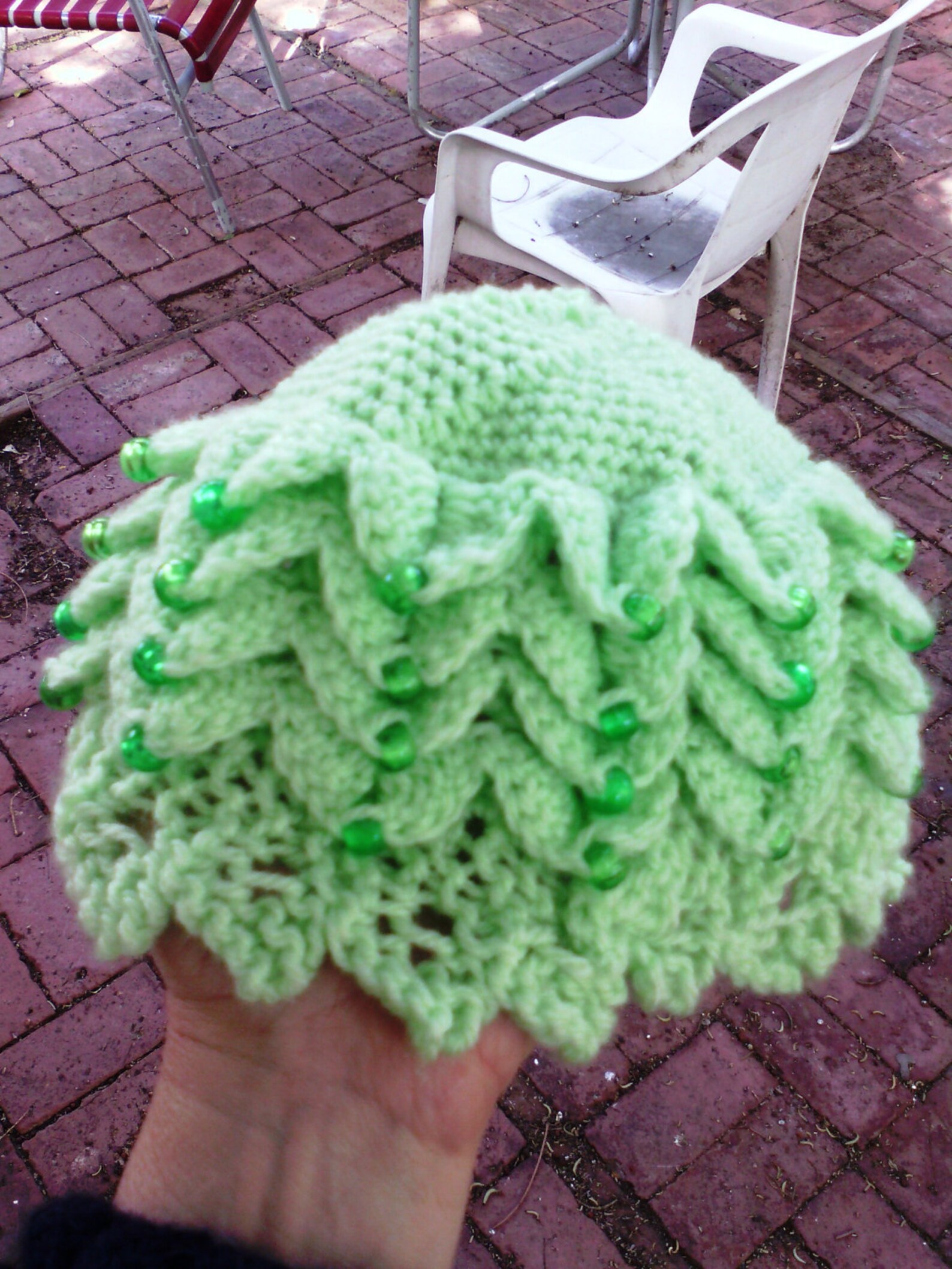 Little Girl Crocodile Scale Crochet Hat With Garter Trim With or ...