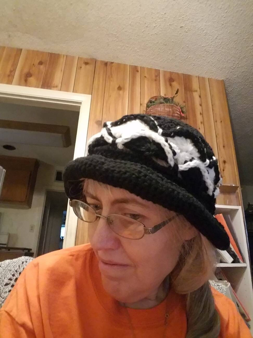 Two-color Brim Hat in Bavarian Crochet; 100% Acrylic; 3 Different Color ...