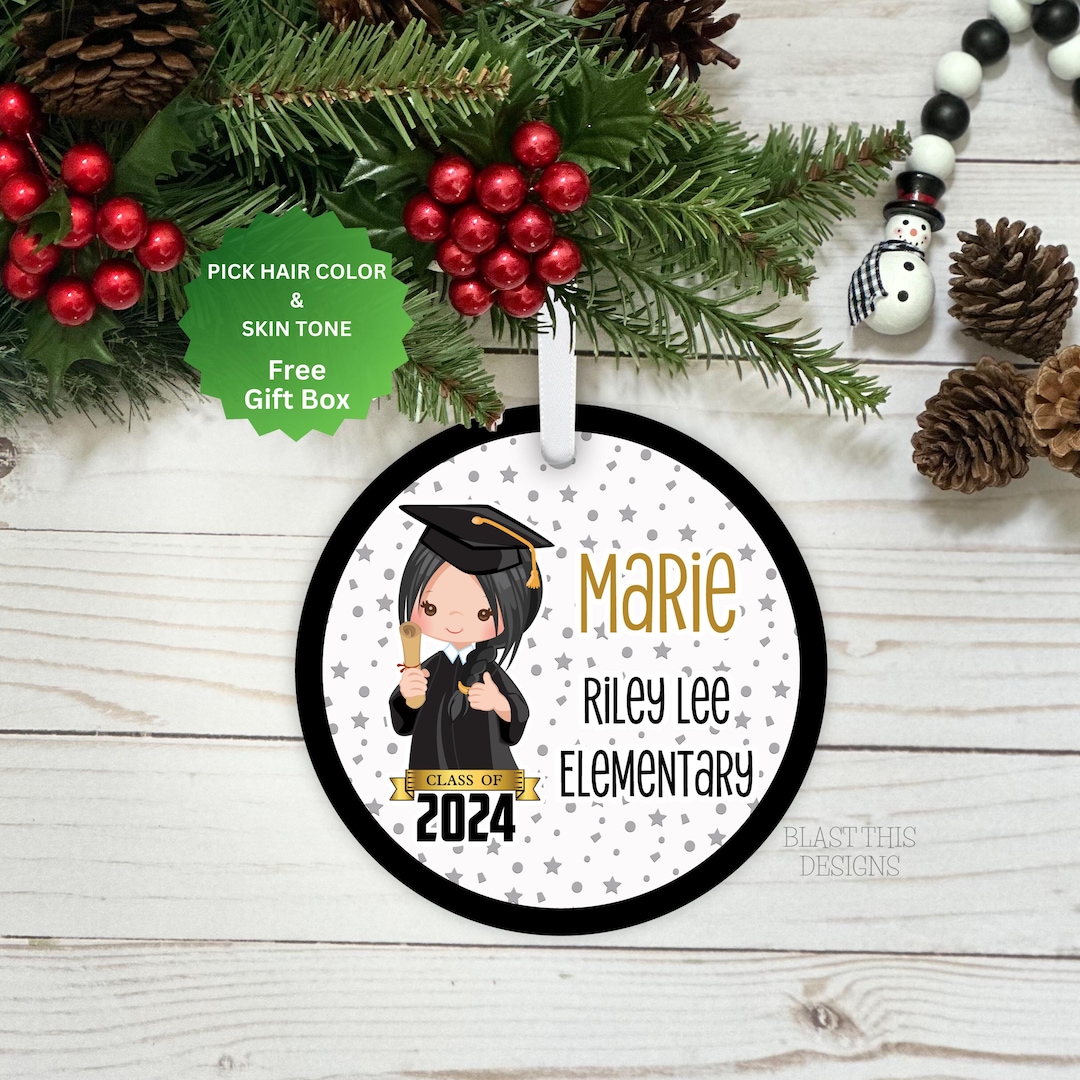 Kid- Girl Graduation Personalized Ornament-kindergarten-elementary ...