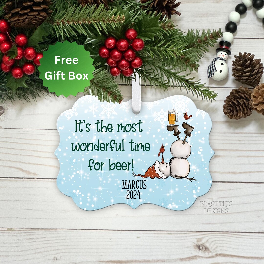 Beer Snowman Personalized Ornament-husband Gift-best Friend-beer Lover ...