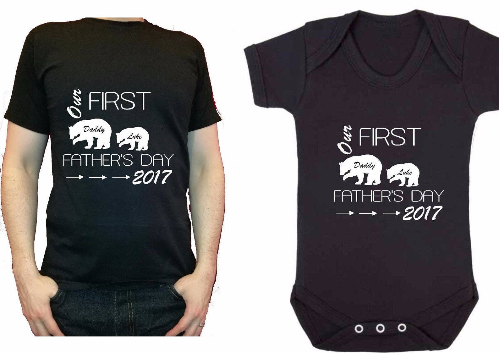 Our First Father's Day Daddy Baby Personalised T-shirt | Etsy