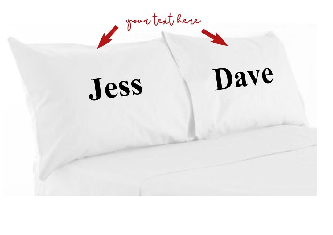 Personalised Your Text Design Print Pillowcase Pair Set Single - Etsy