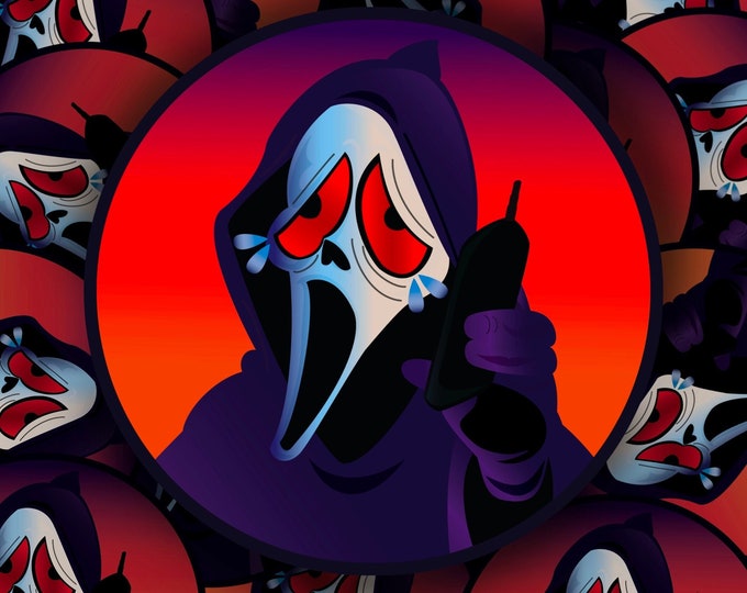 Crying Ghostface Scream Inspired Horror Movie Vinyl Sicker 3 - Etsy