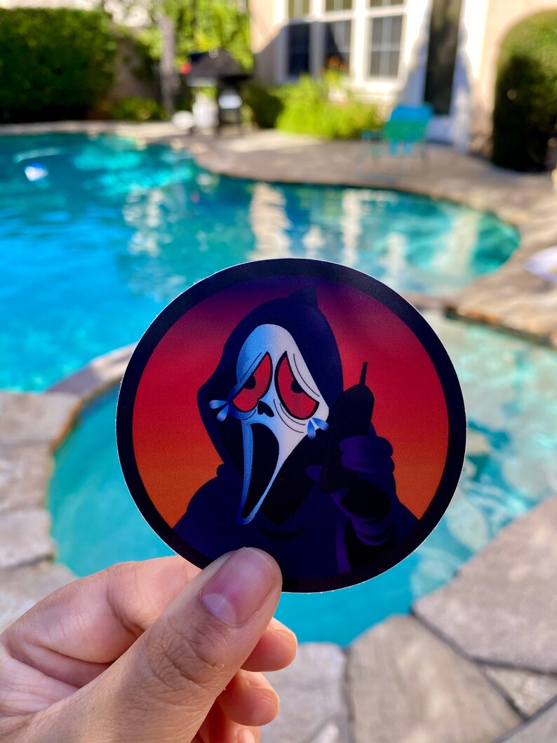 Crying Ghostface Scream Inspired Horror Movie Vinyl Sicker 3 - Etsy