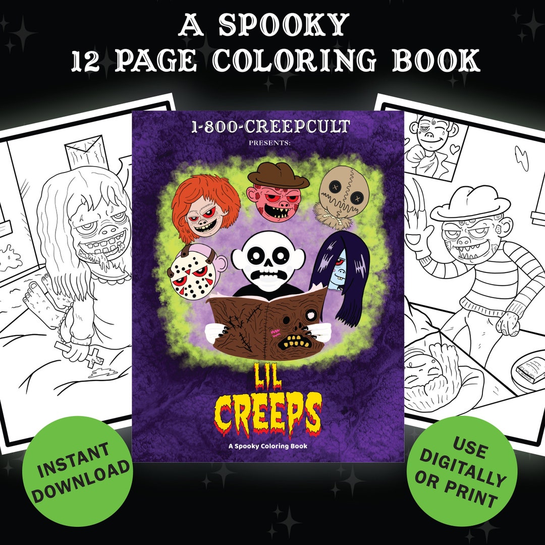 Lil Creeps Digital Horror Coloring Book Digital Download Printable ...
