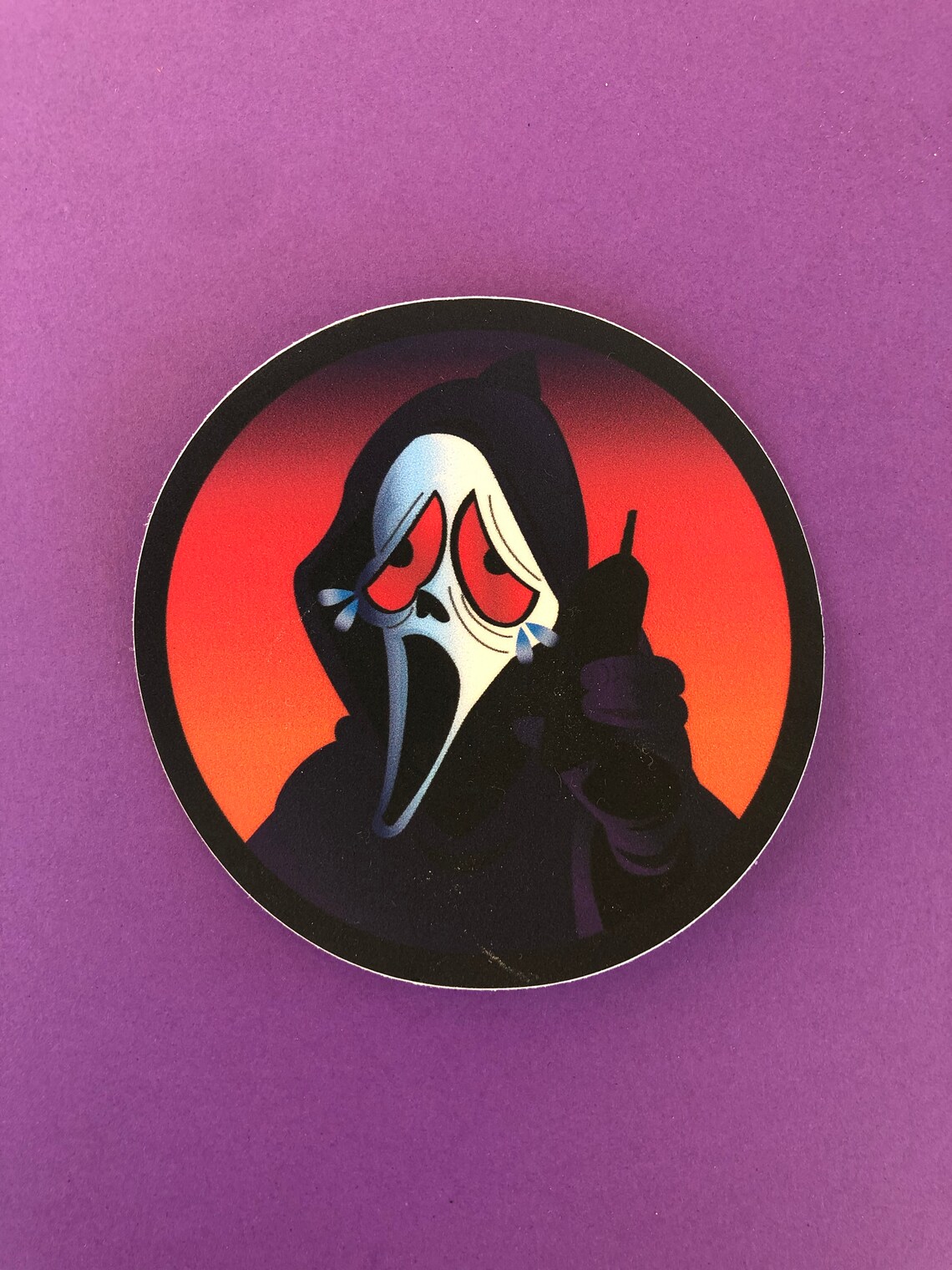Crying Ghostface Scream Inspired Horror Movie Vinyl Sicker 3 - Etsy