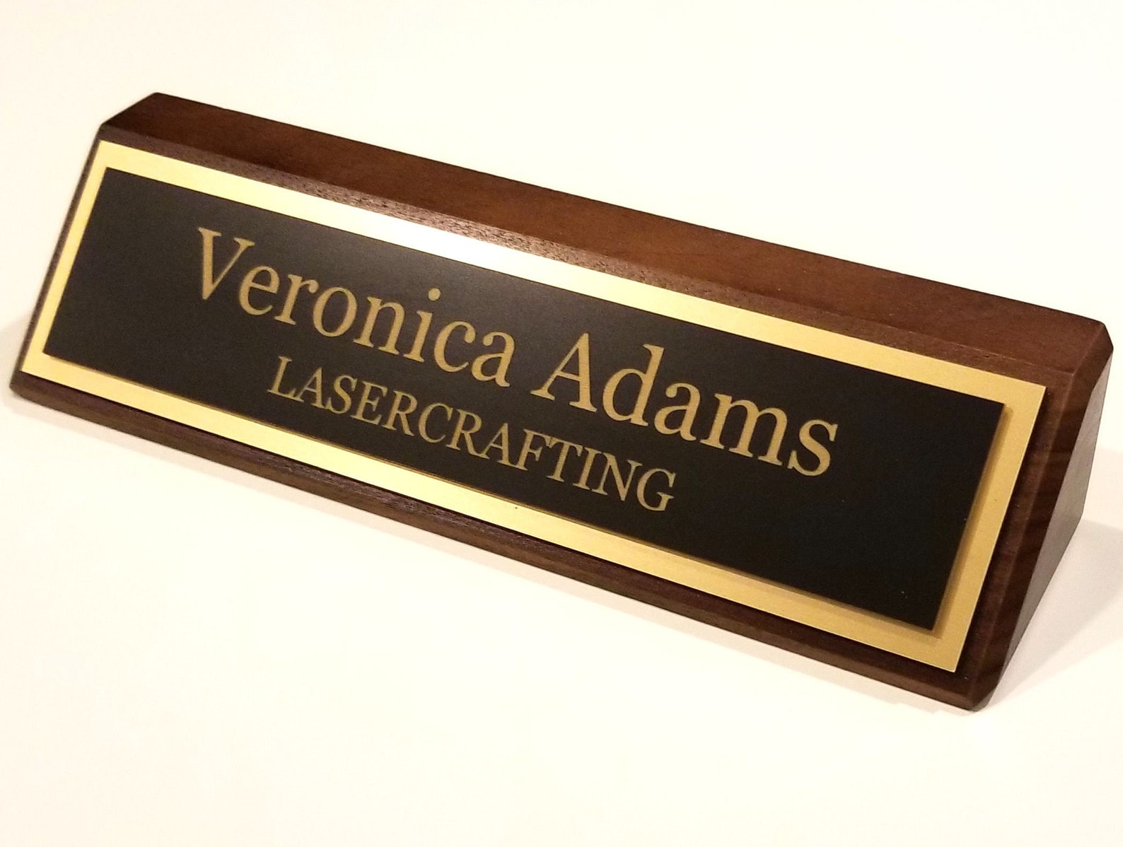 Executive Black Walnut Office Name Plate Personalized - Etsy