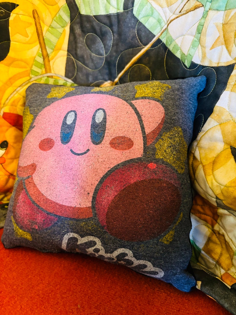 Cute Kawaii Kirby Throw Pillow With Fleece Soft and Plush Gaming Gift ...
